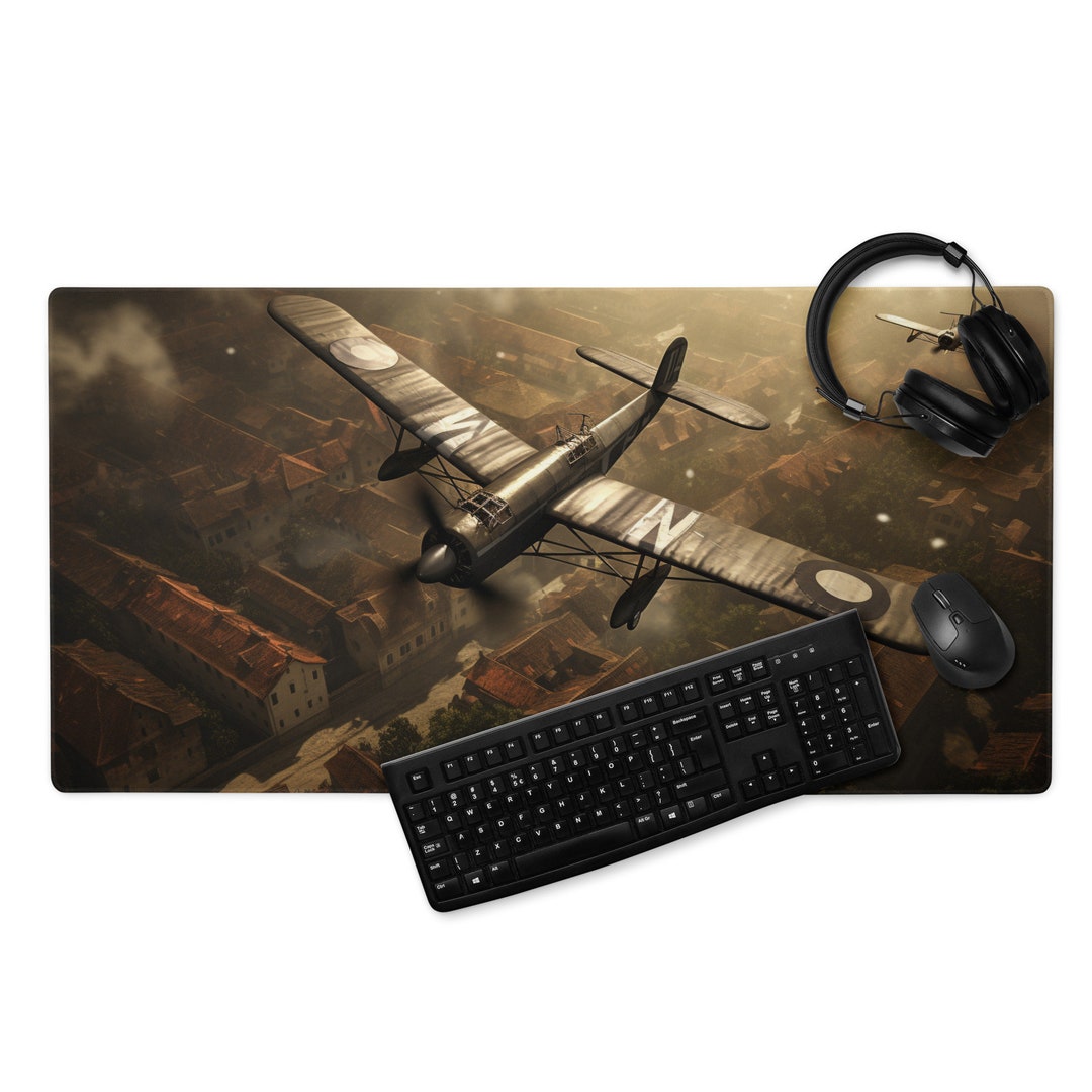 World War I Plane Recon Gaming Mouse Pad,36x18 XL Desk Mat, Extended ...