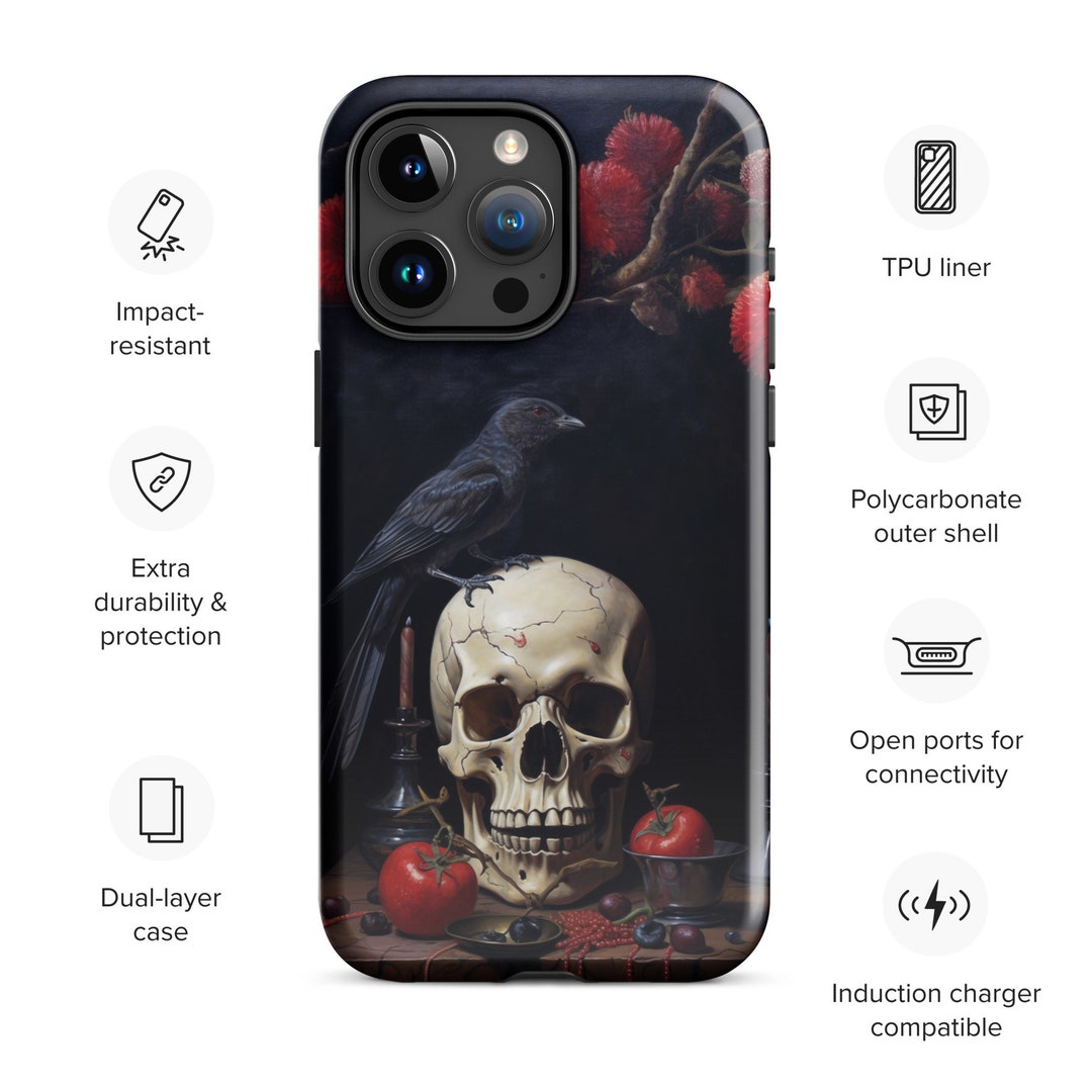 Raven and Skull Tough Case for Iphone® 15 Pro Max, Macabre, - Etsy
