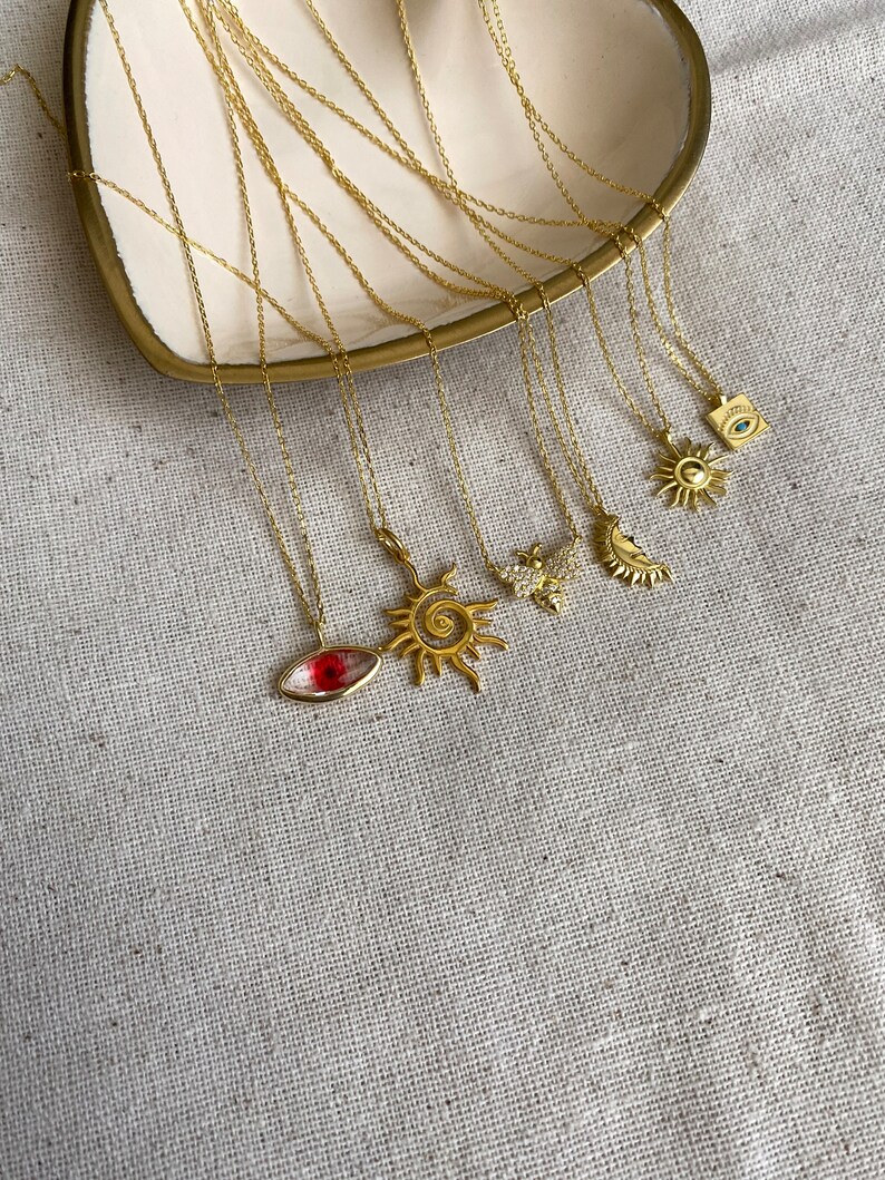 Sunburst Necklace Sun Necklace Sun Pendant Necklace Sun Charm Celestial ...