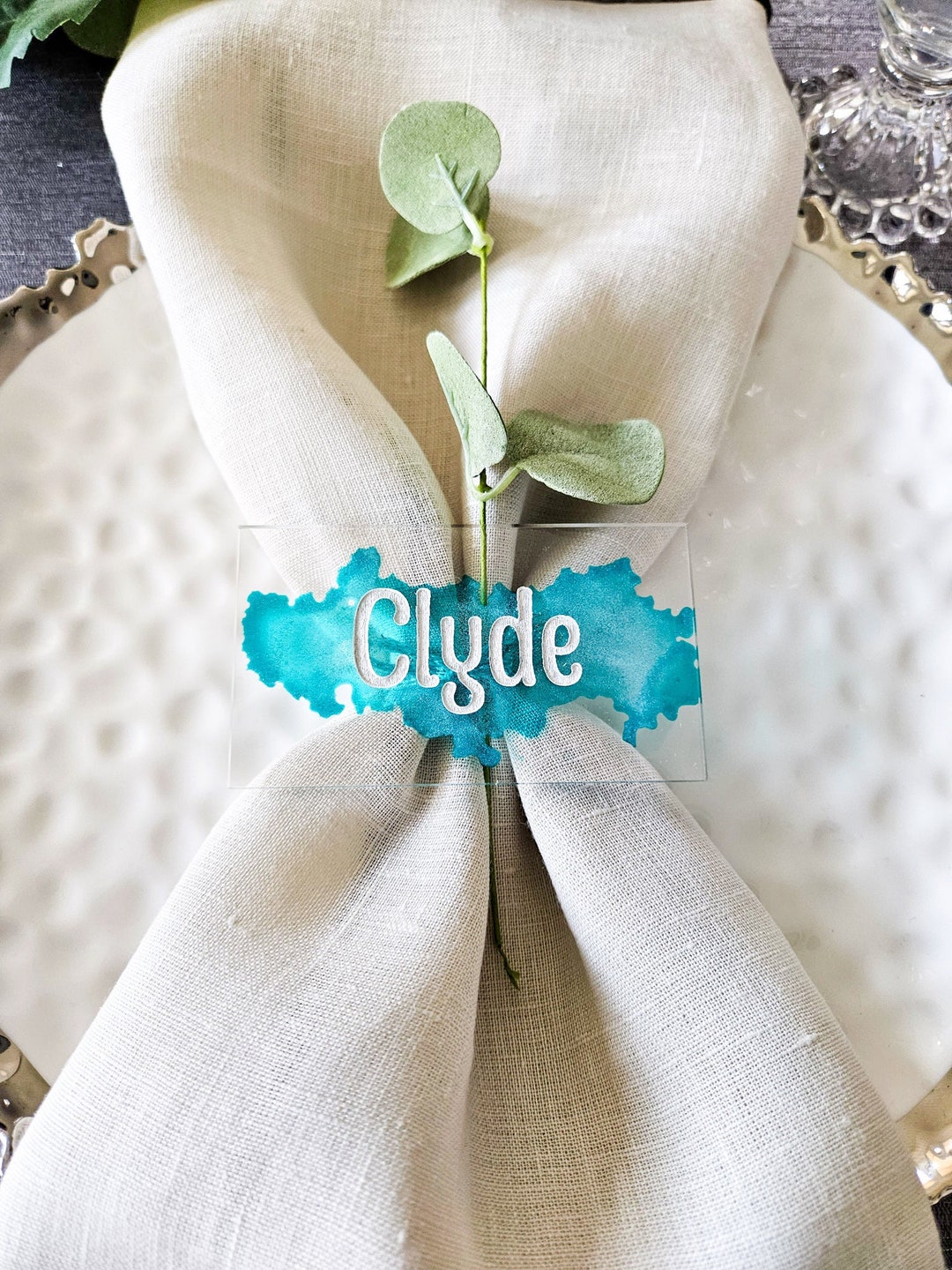 Personalized Splash of Color Name Cards - Two Toned, Rectangle ...