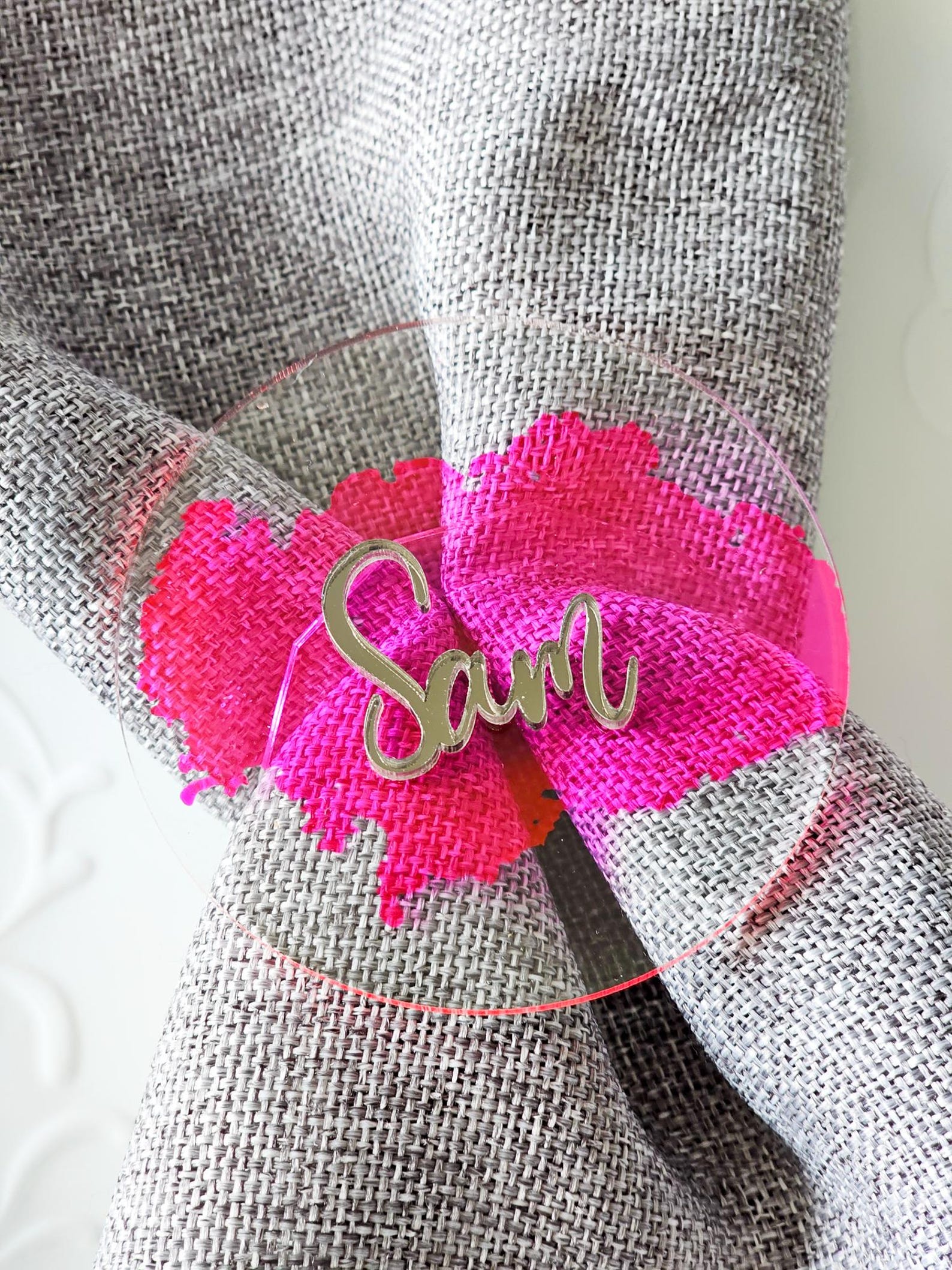 3D Personalized Splash of Color Name Cards - Solid Color | Circle ...