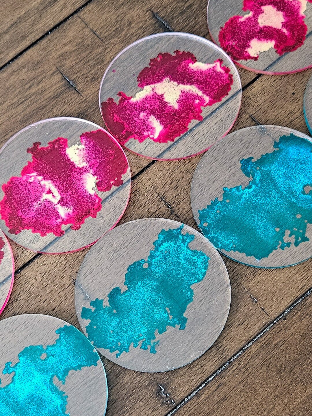 DIY Splash of Color Name Cards - Two Tone, Circle | Acrylic Name Plate ...