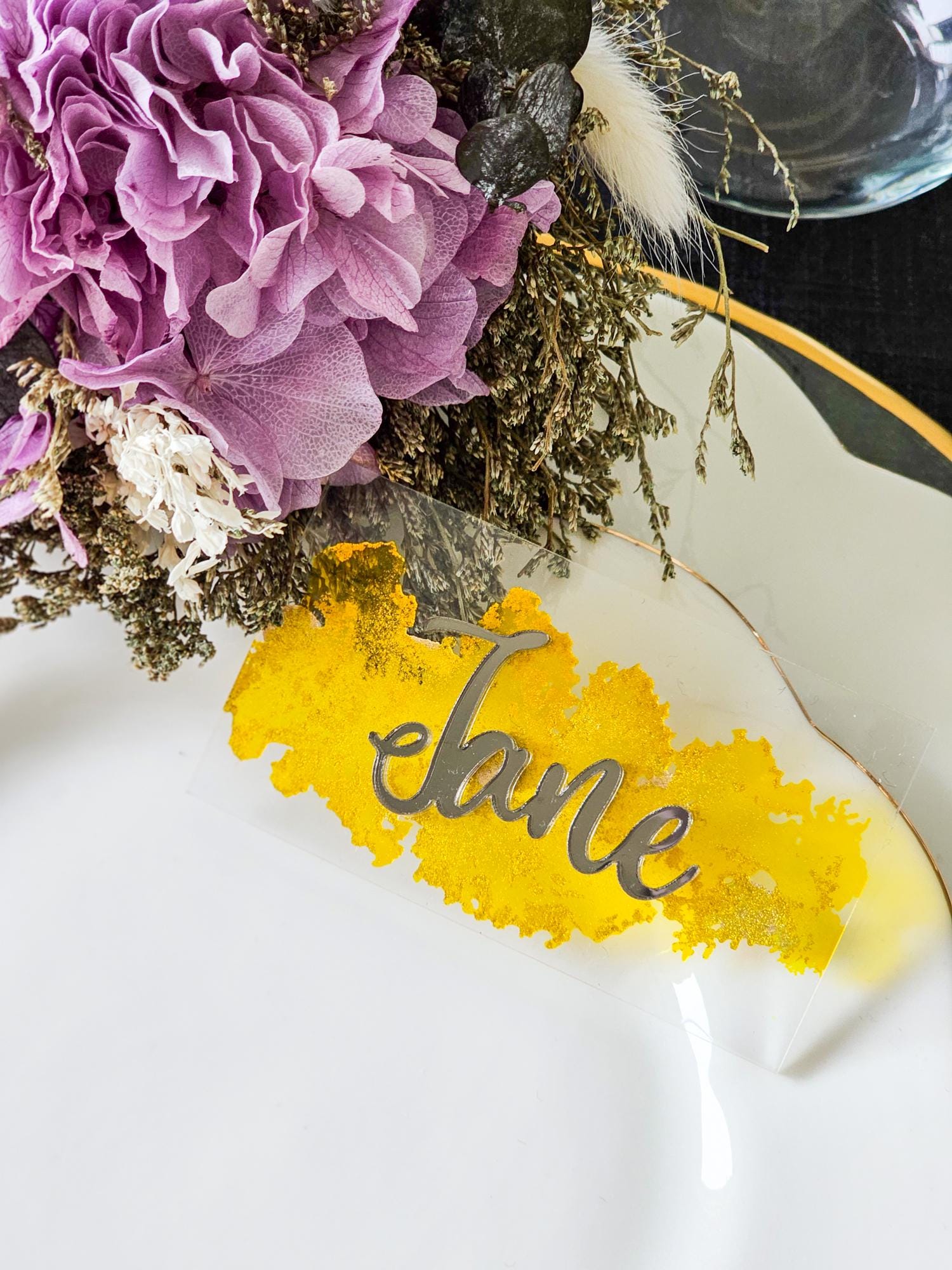 3D Personalized Splash of Color Name Cards - Two Toned Background ...