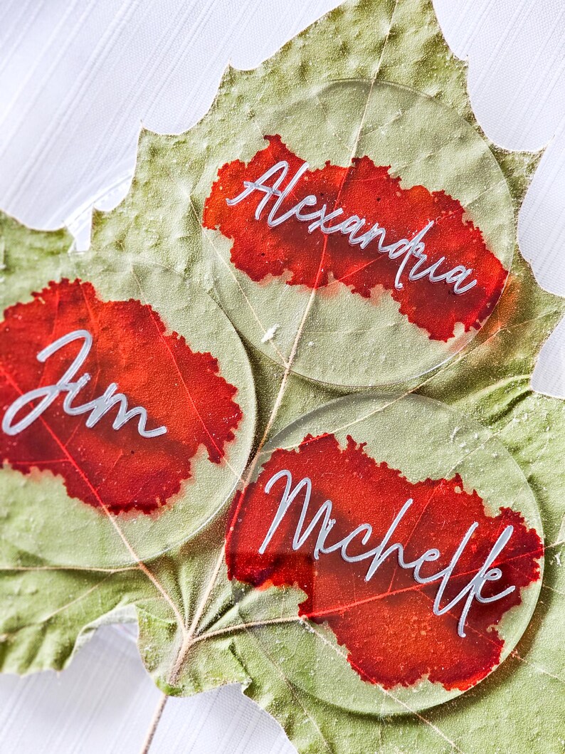 3D Personalized Splash of Color Name Cards - Solid Color | Circle ...