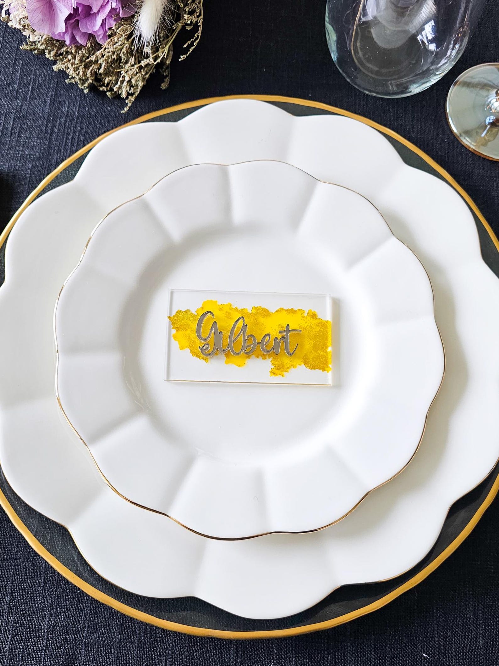 3D Personalized Splash of Color Name Cards - Two Toned Background ...