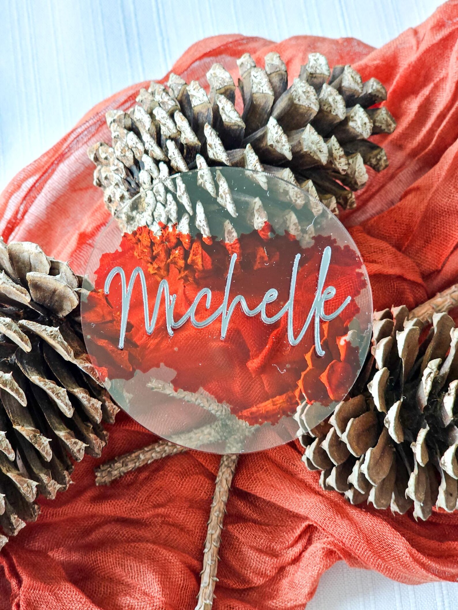 3D Personalized Splash of Color Name Cards - Solid Color | Circle ...