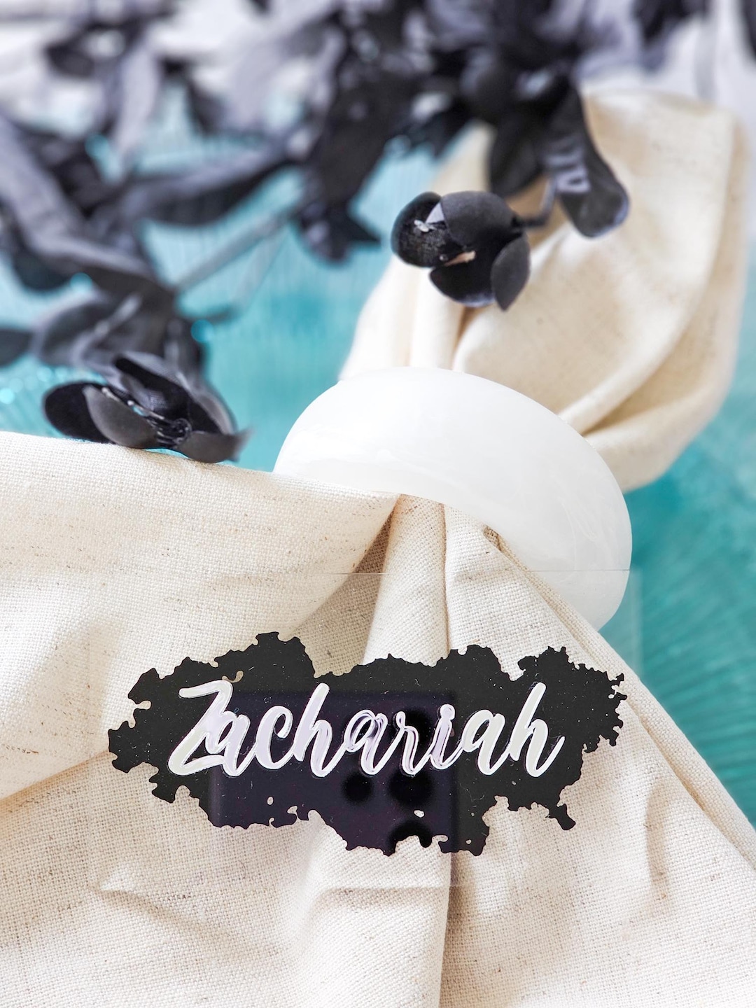 3D Personalized Splash of Color Name Cards - Solid Color | Rectangle ...
