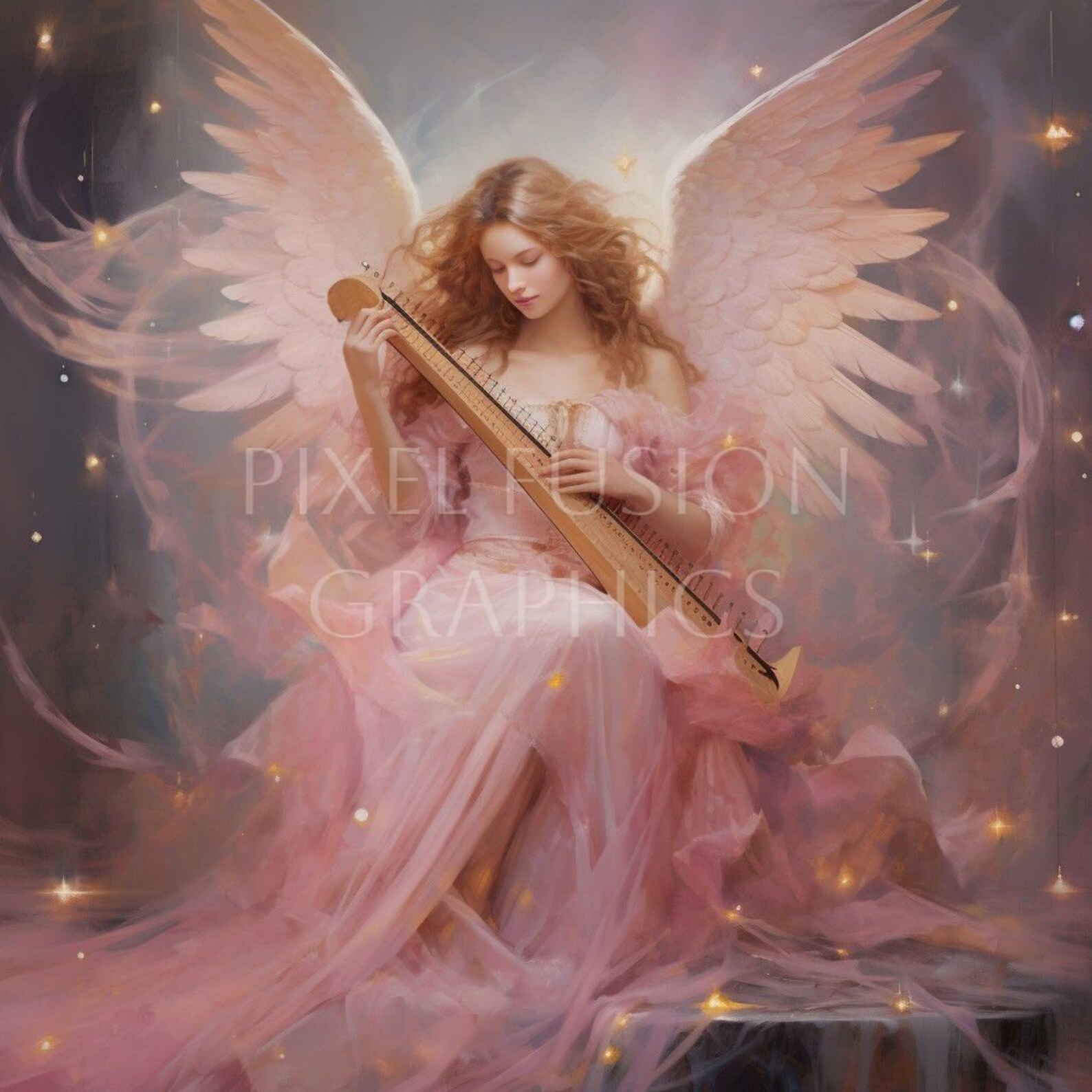 Pink Angels Ethereal Fantasy Clip Art 12 JPG High Quality Definition ...