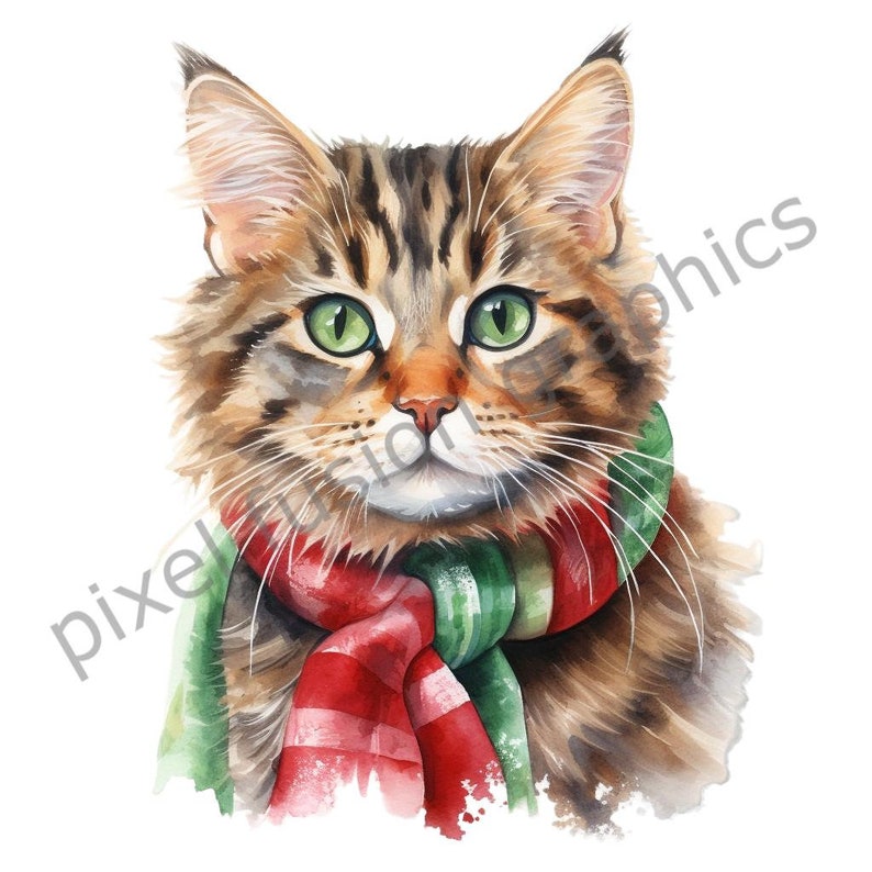 Winter Cats Clip Art Scarfed Cats Christmas Cats Nerd Cats Hipster Cats ...