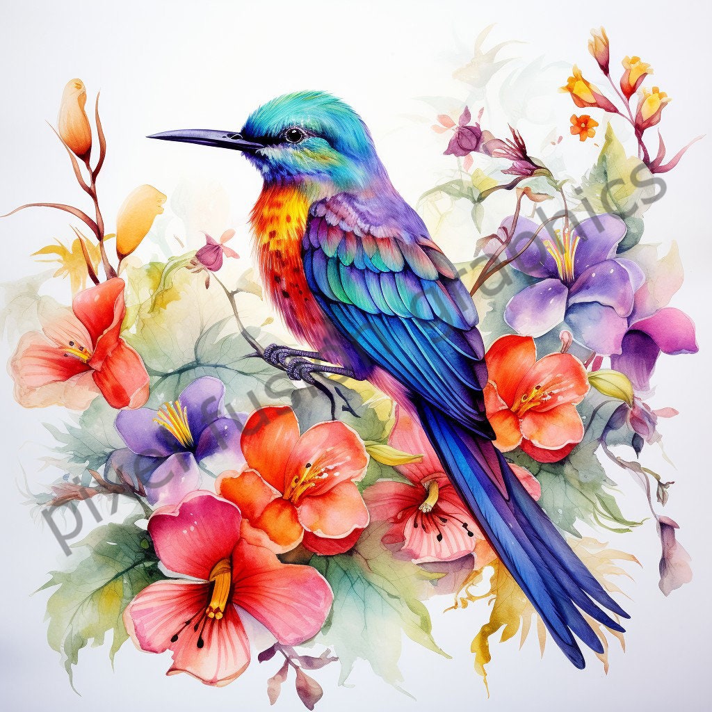 Watercolor Spring Birds Clip Art, High Quality Resolution, 300 DPI ...