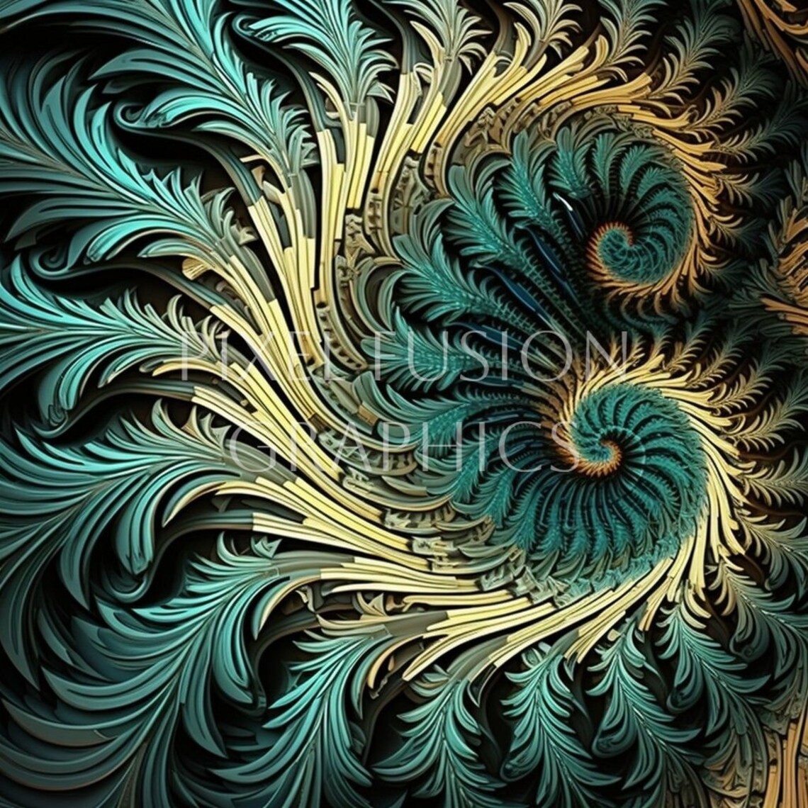 Fractal Clipart Images, 12 High Resolution, 300 DPI Instant Download ...