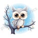 Cute Baby Owls Clip Art in Watercolor, High Quality Resolution, 300 DPI, Instant Download ...