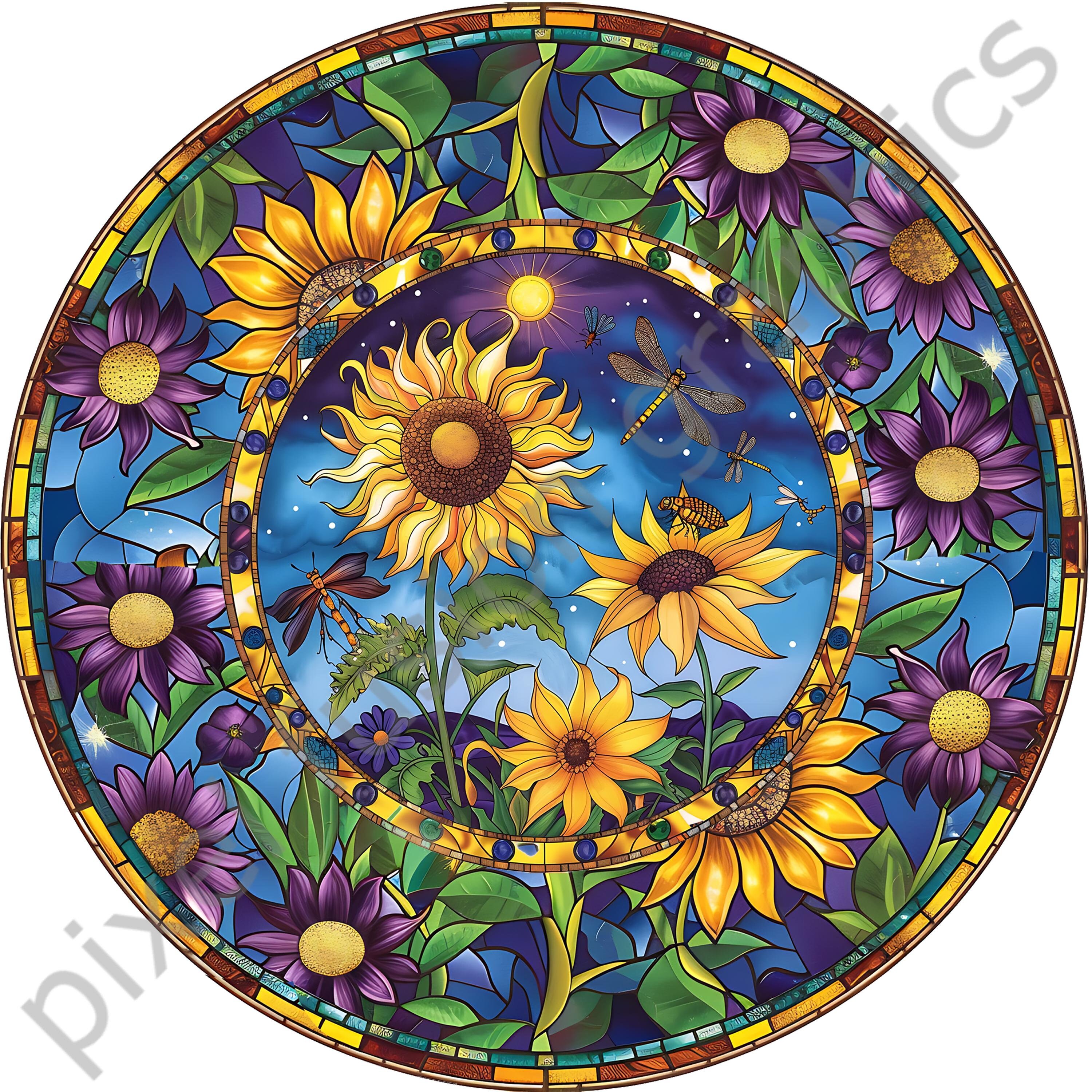 Sunflowers Wind Spinner PNG Dragonfly Firefly Garden Decor Spring ...