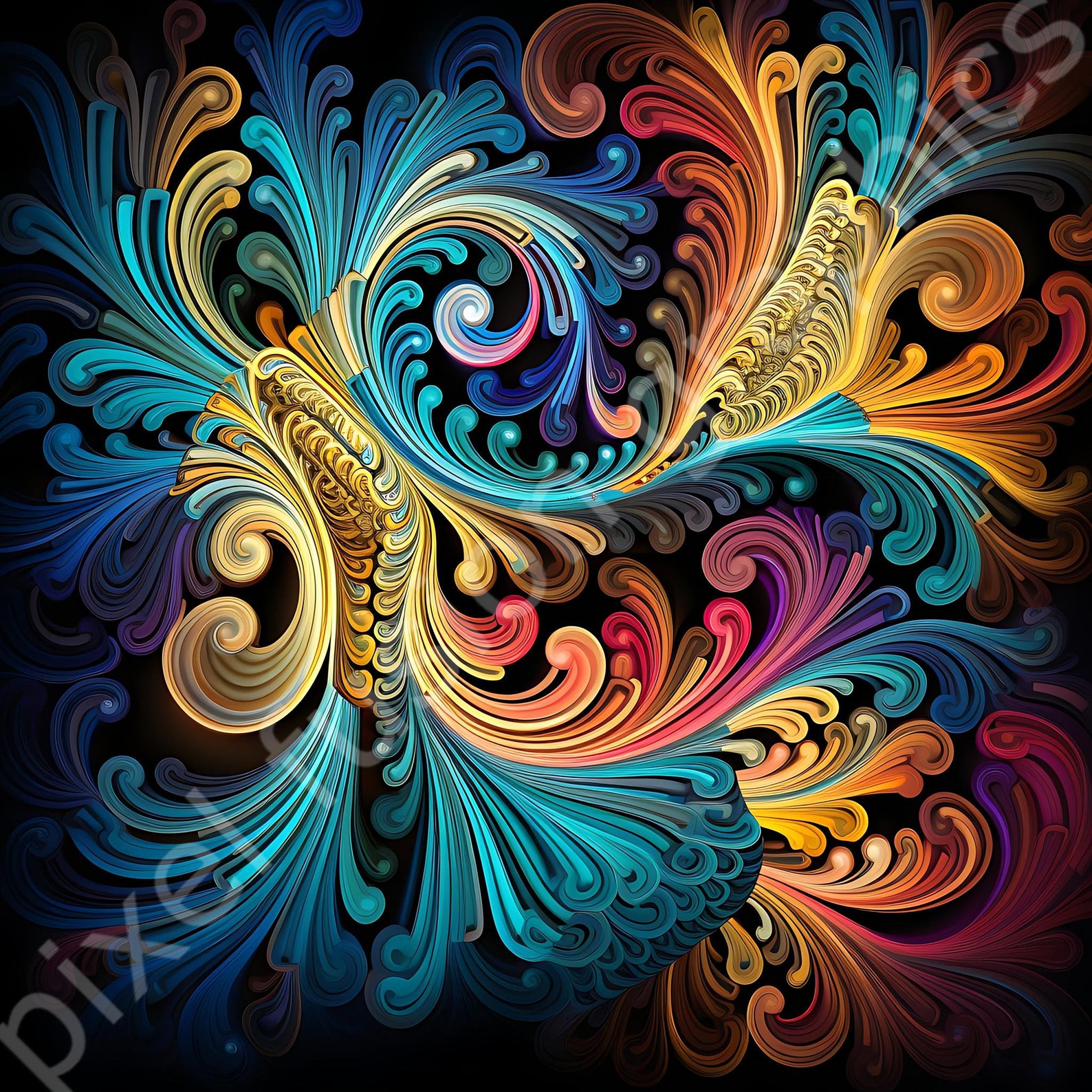 Fractal Clip Art Images Clip Art, 12 High Resolution, 300 DPI Instant ...