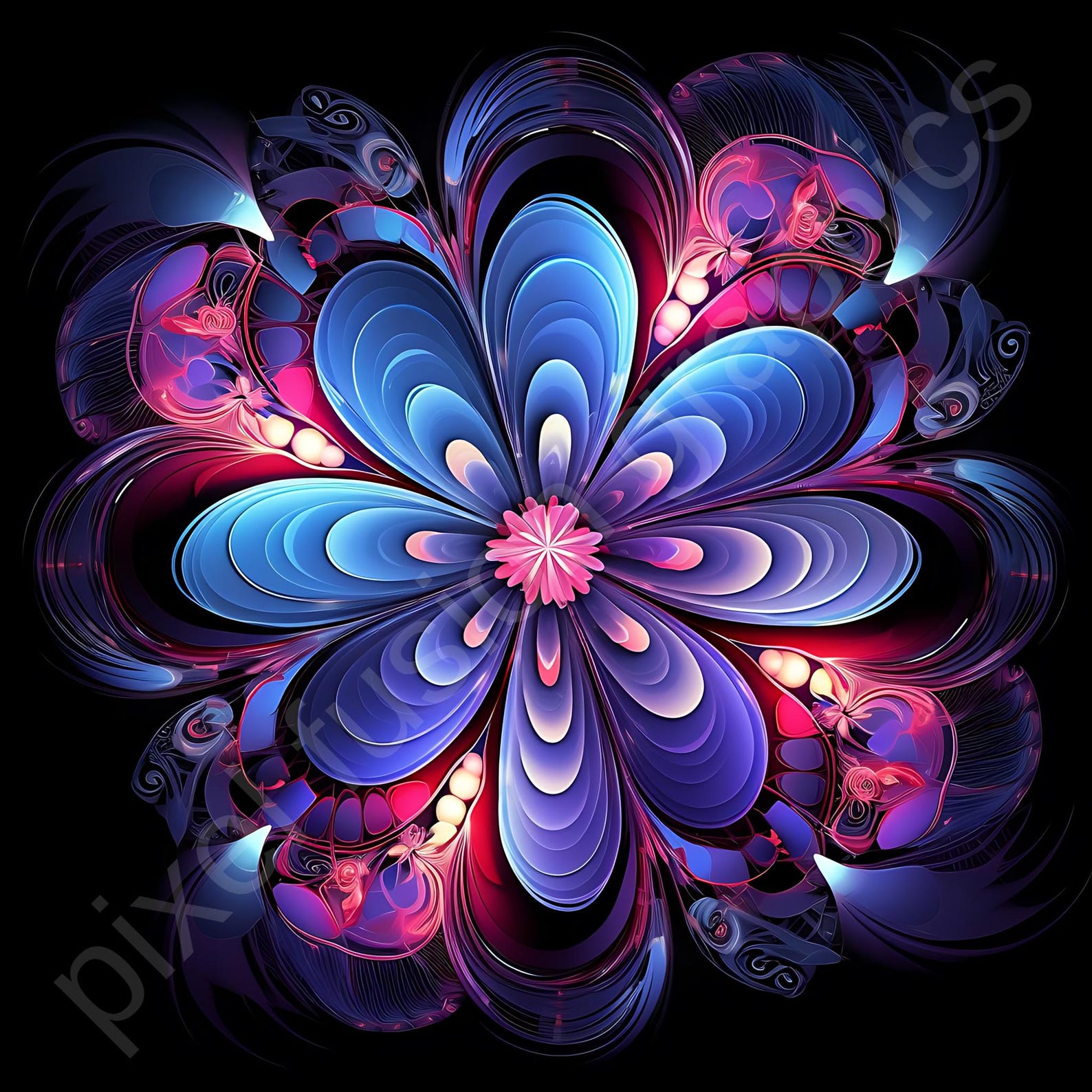 Electric Violet Fractal Clip Art Images, Cool Tone Mandelbrot Fractal ...