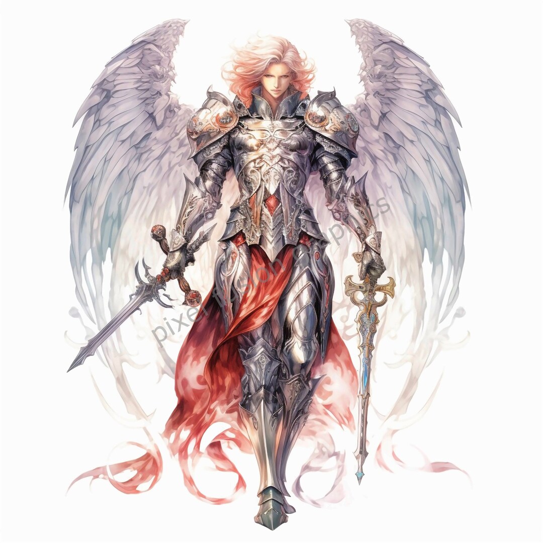 Arch Angels Watercolor Clip Art, Fighting Angels, High Quality ...