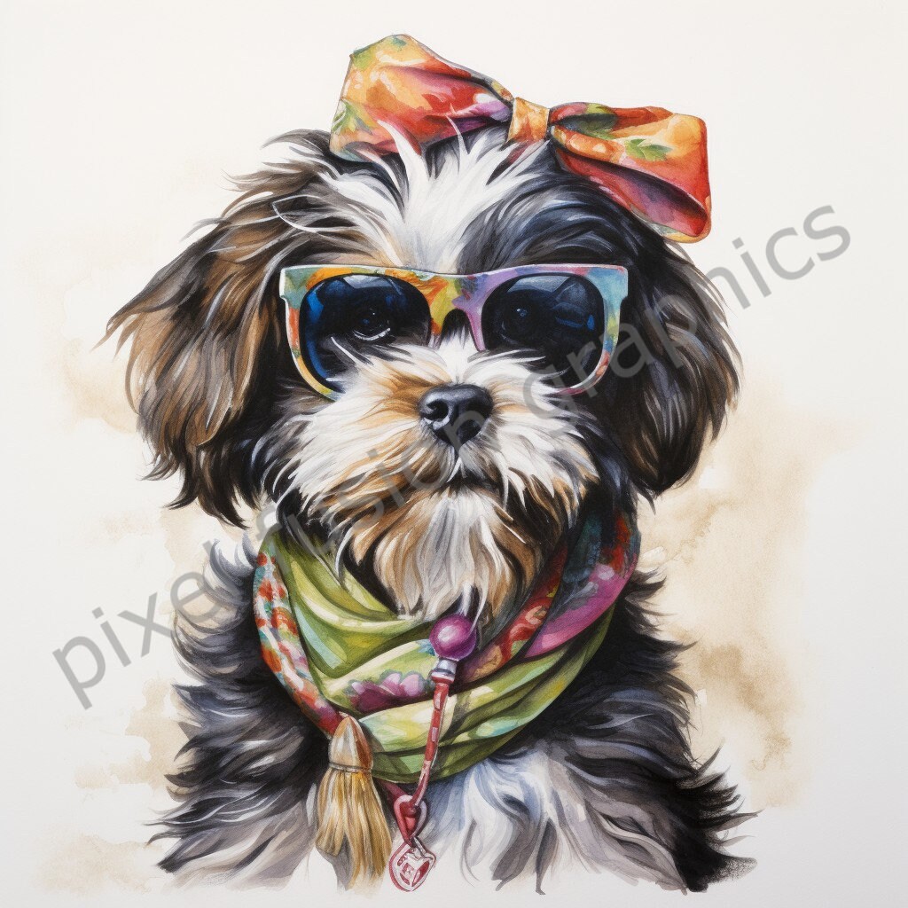 PNG Boho Dogs Watercolor Clip Art High Quality Resolution - Etsy