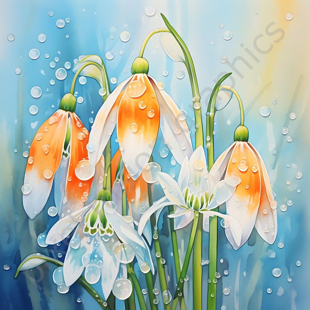 Snowdrop January Birthday Flower Watercolor Clip Art, High Quality ...
