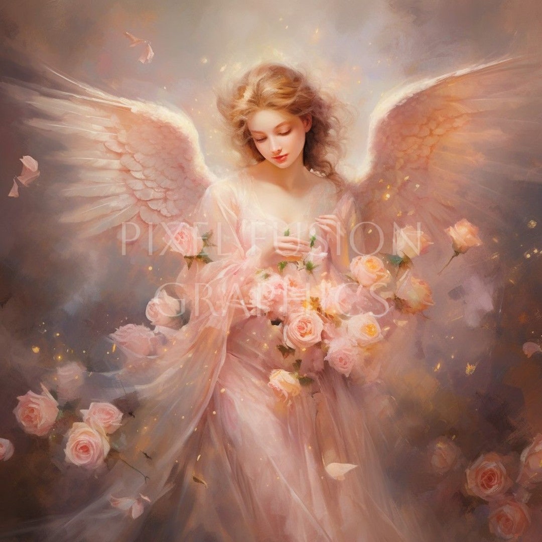 Pink Angels Ethereal Fantasy Clip Art 12 JPG High Quality Definition ...
