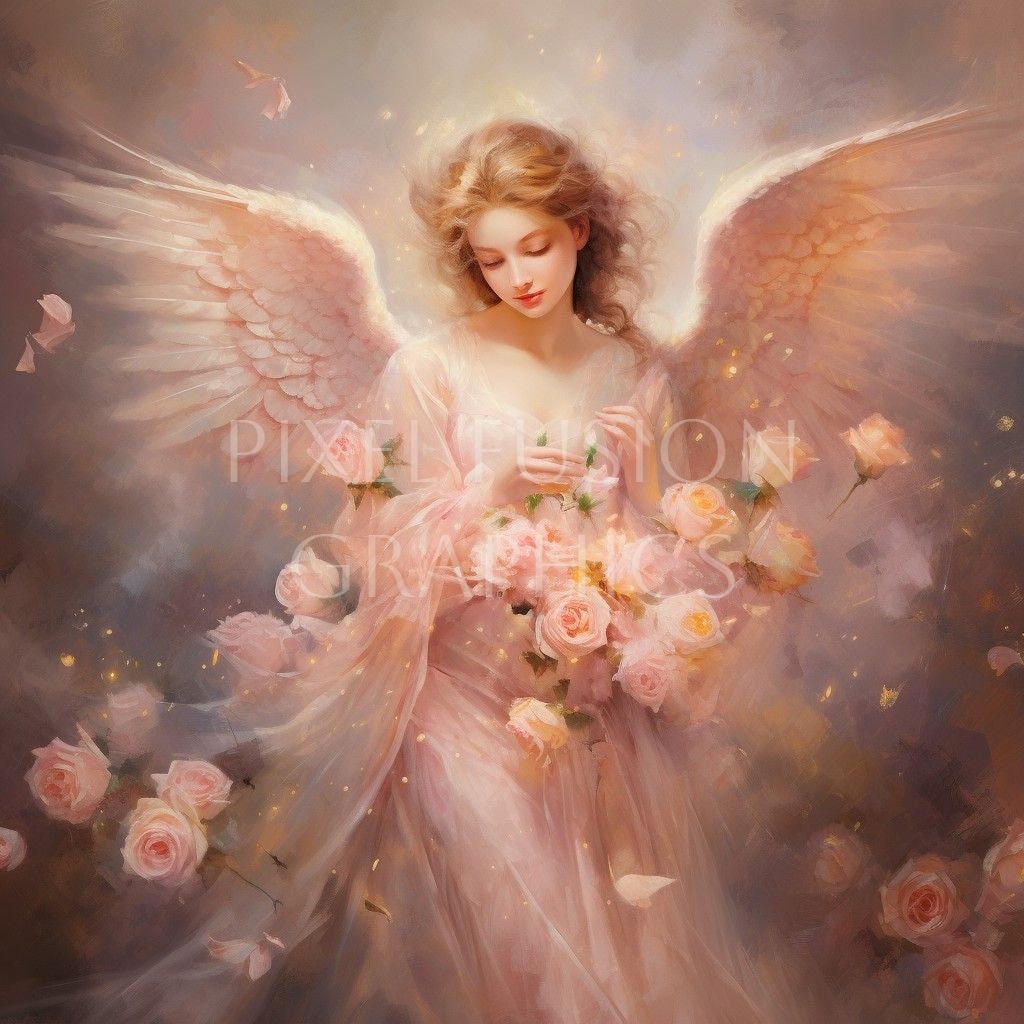 Pink Angels Ethereal Fantasy Clip Art 12 JPG High Quality Definition ...