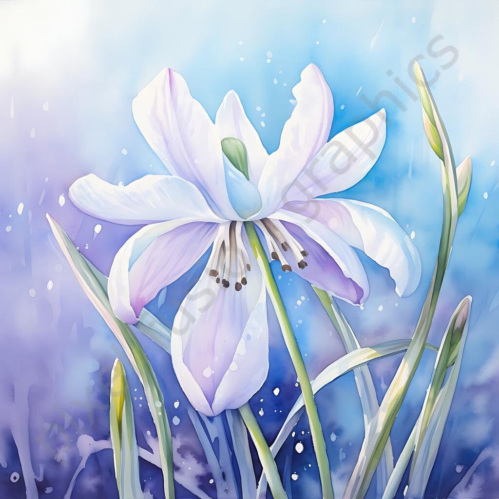 Snowdrop January Birthday Flower Watercolor Clip Art, High Quality ...