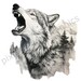 Wolf Clip Art Watercolor Gray Wolf PNG Gray Wolf Clipart Paper Crafts ...