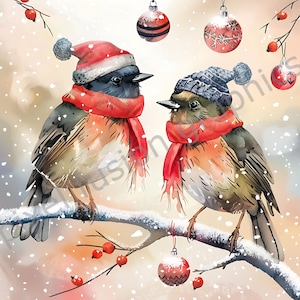 Cute Winter Birds Clip Art Watercolor Whimsical Bird Clip Art 10 JPG ...