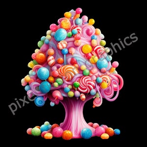 Candy Tree Clip Art, 12 Whimsical PNG Images, Digital Planners, Junk Journals, Scrapbooks ...