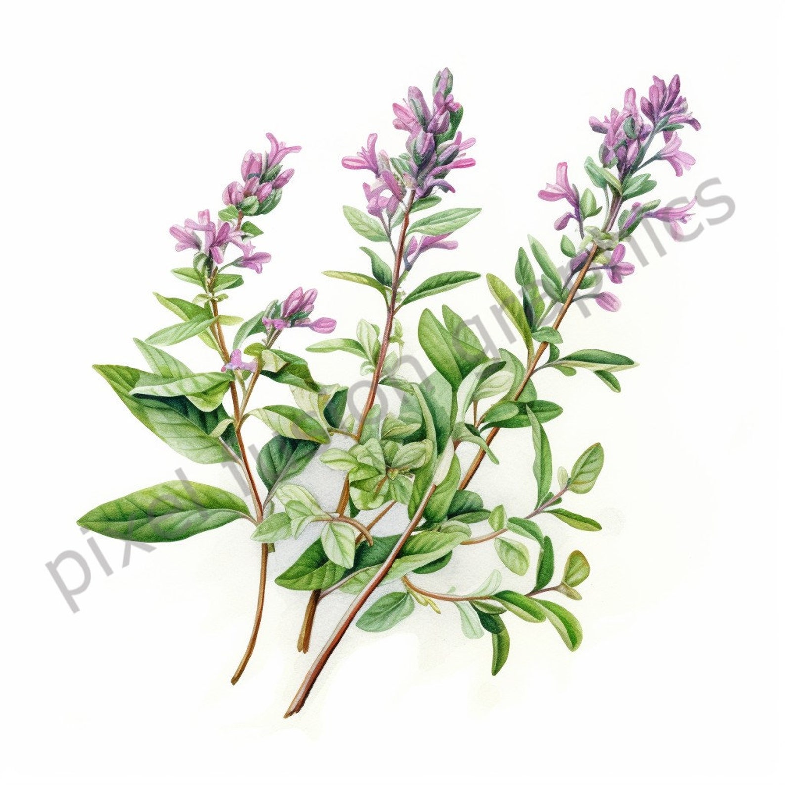 Herbs Watercolor Clip Art Set, High Quality Resolution Herbarium, 300 ...