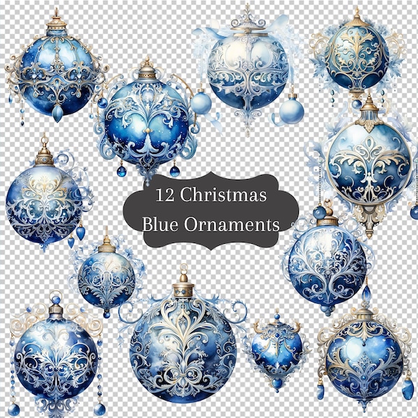 Blue Christmas Ornaments - Etsy