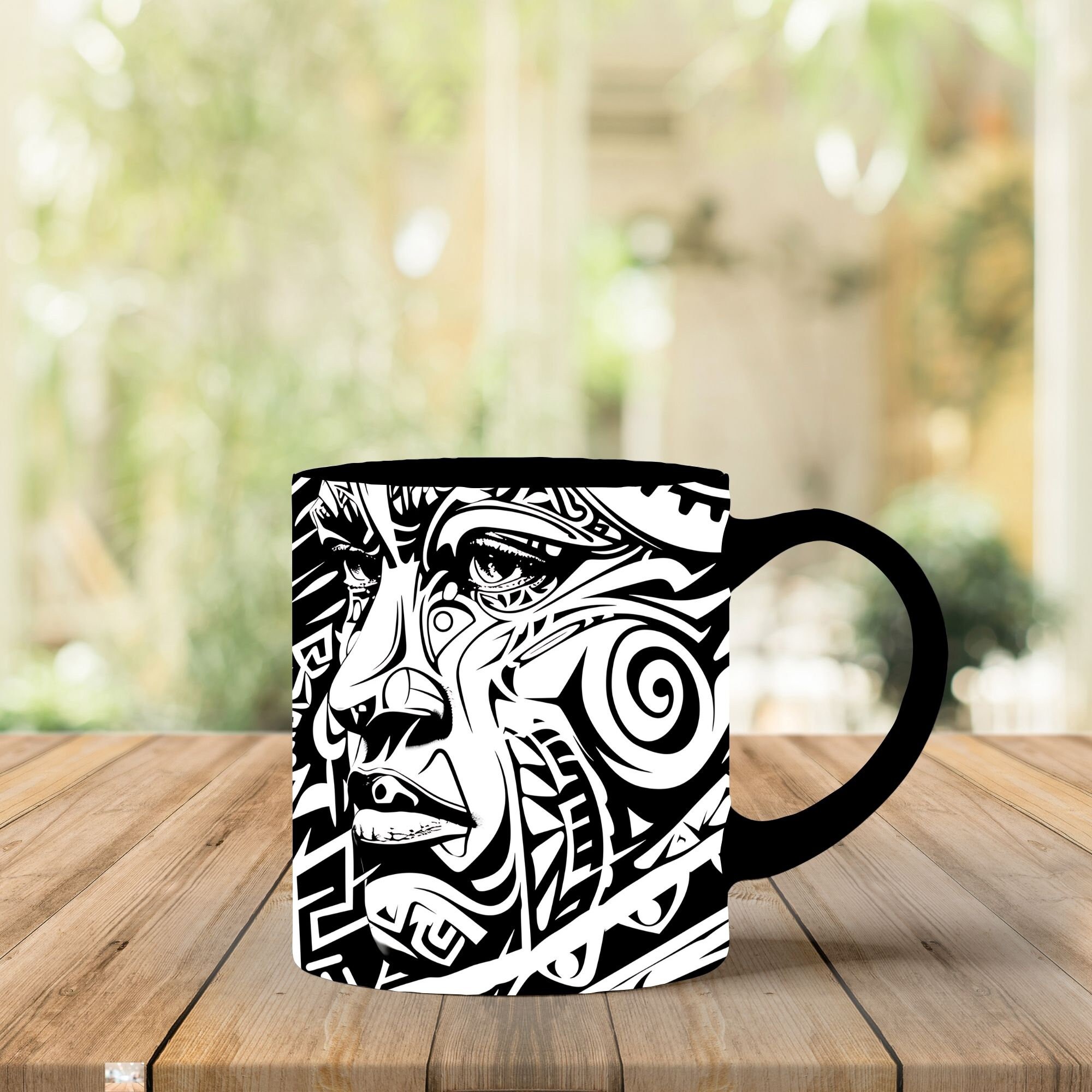 Native Warrior Mug Sublimation, Seamless Wraparound 11oz and 15oz Mugs ...