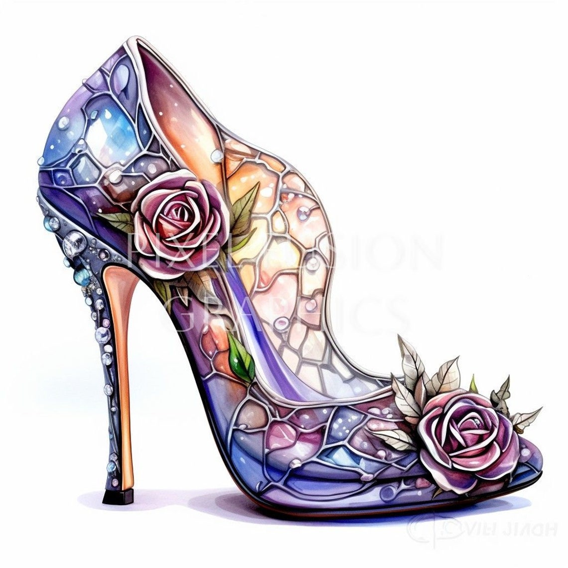 Women High Heels Clipart Fashion Shoes Watercolor 12 High Quality Pngs ...