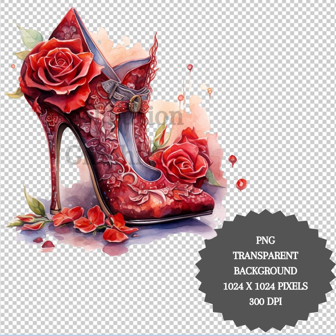 Women High Heels Clipart Fashion Shoes Watercolor 12 High Quality Pngs ...