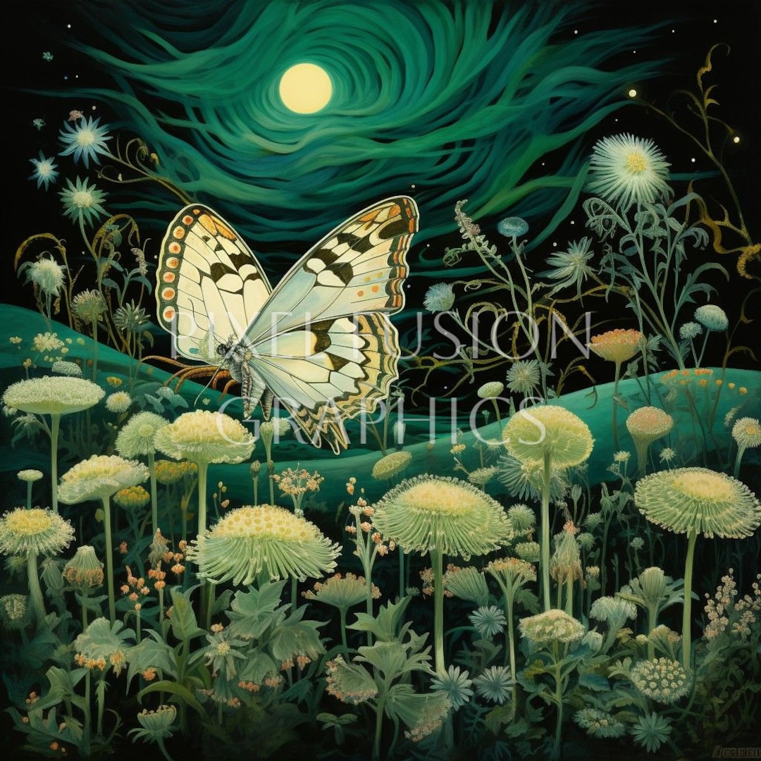 Art Nouveau Butterflies and Floral Clipart Images, 12 Individual JPG ...