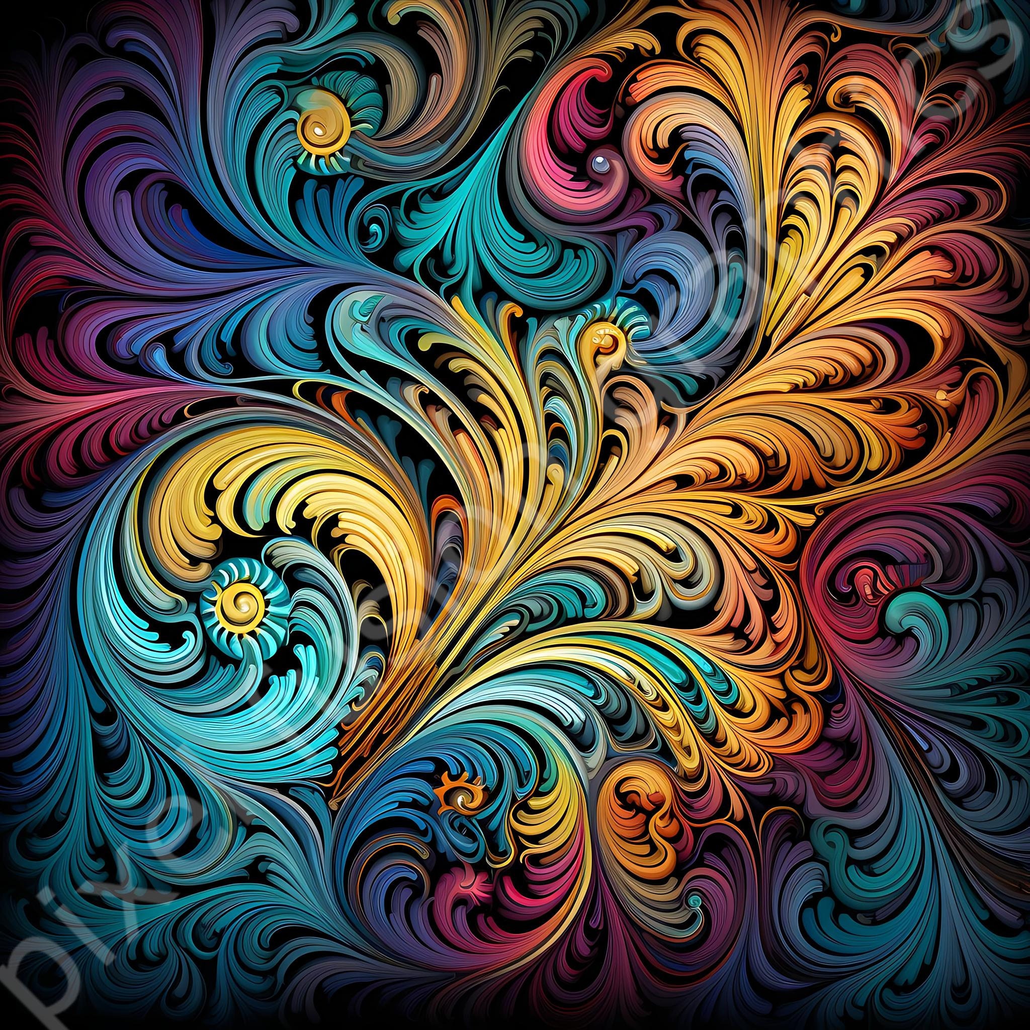 Fractal Clip Art Images Clip Art, 12 High Resolution, 300 DPI Instant ...