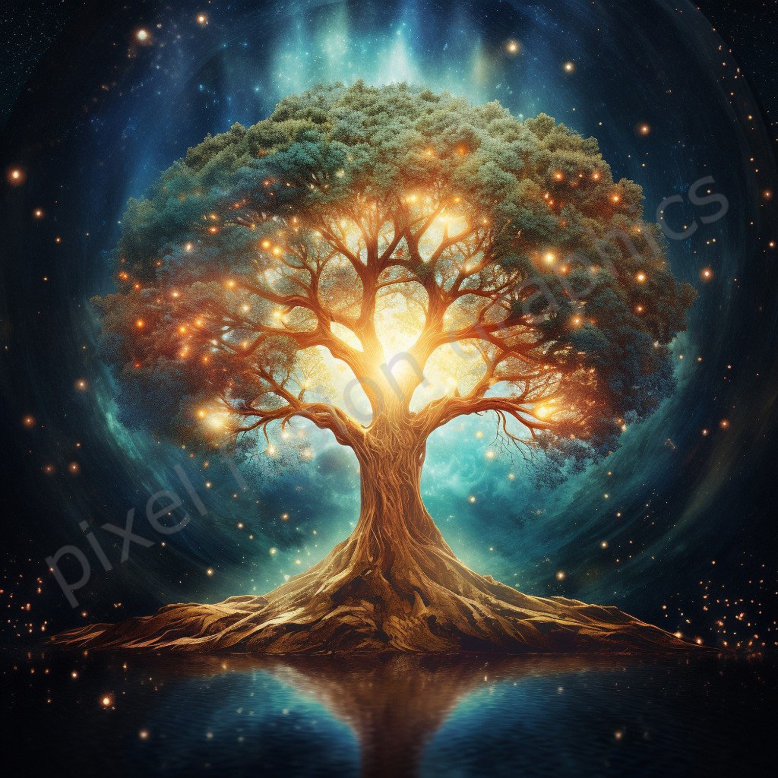 Tree of Life Clip Art, Watercolor Whimsical Tree Tree, White Tree ...