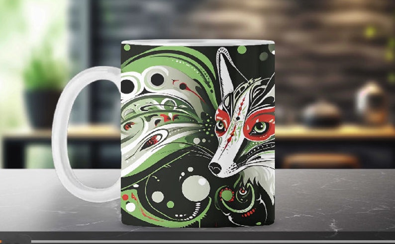 Fox Seamless Mug Wrap Sublimation Design 11oz. 15 Oz. Mugs High Quality ...