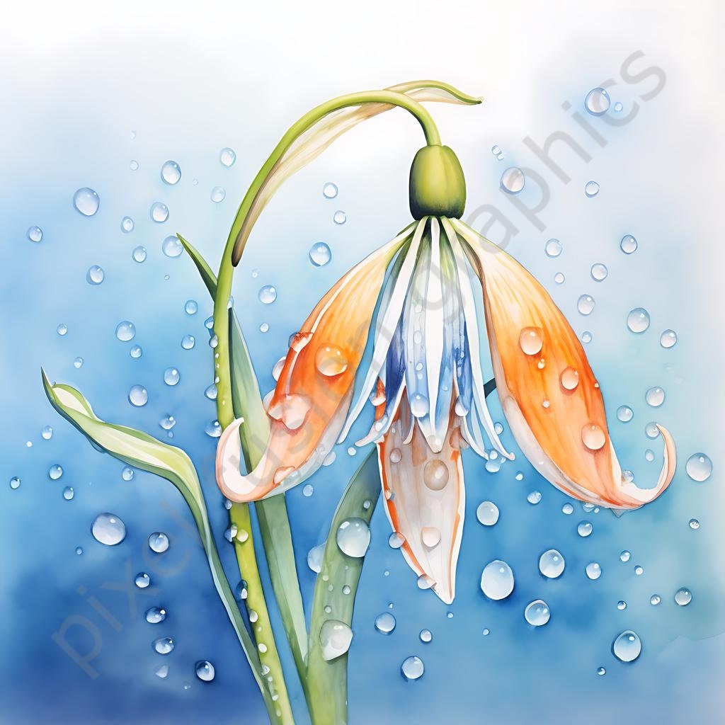 Snowdrop January Birthday Flower Watercolor Clip Art, High Quality ...