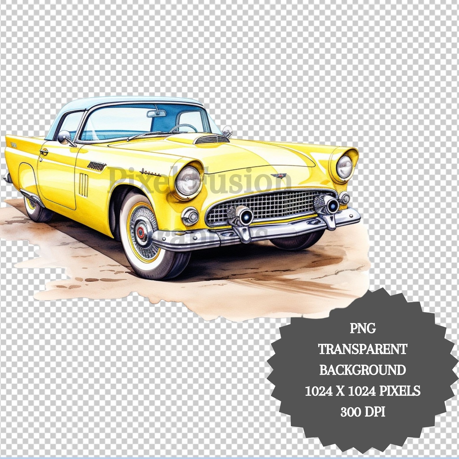 Classic Cars Clip Art, Vintage Cars, PNG Cars, Cadillac , Ford ...
