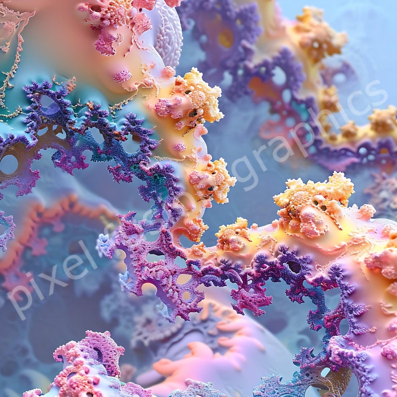3D Mandelbrot Fractal Clipart PNG Set, Instant Digital Art, Unique ...