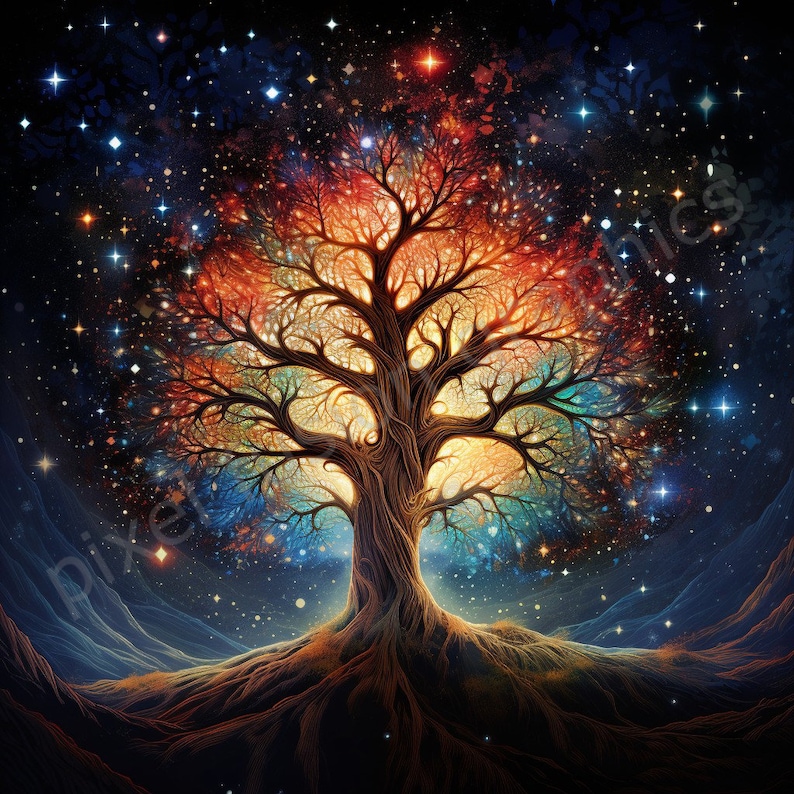 Tree of Life Clip Art, Watercolor Whimsical Tree Tree, White Tree ...