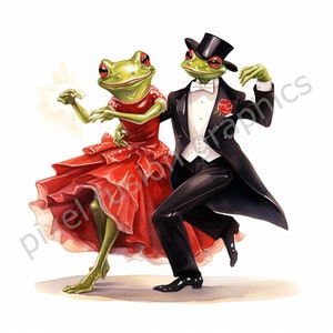Dancing Frogs Watercolor Clip Art, High Quality Resolution, 300 DPI ...