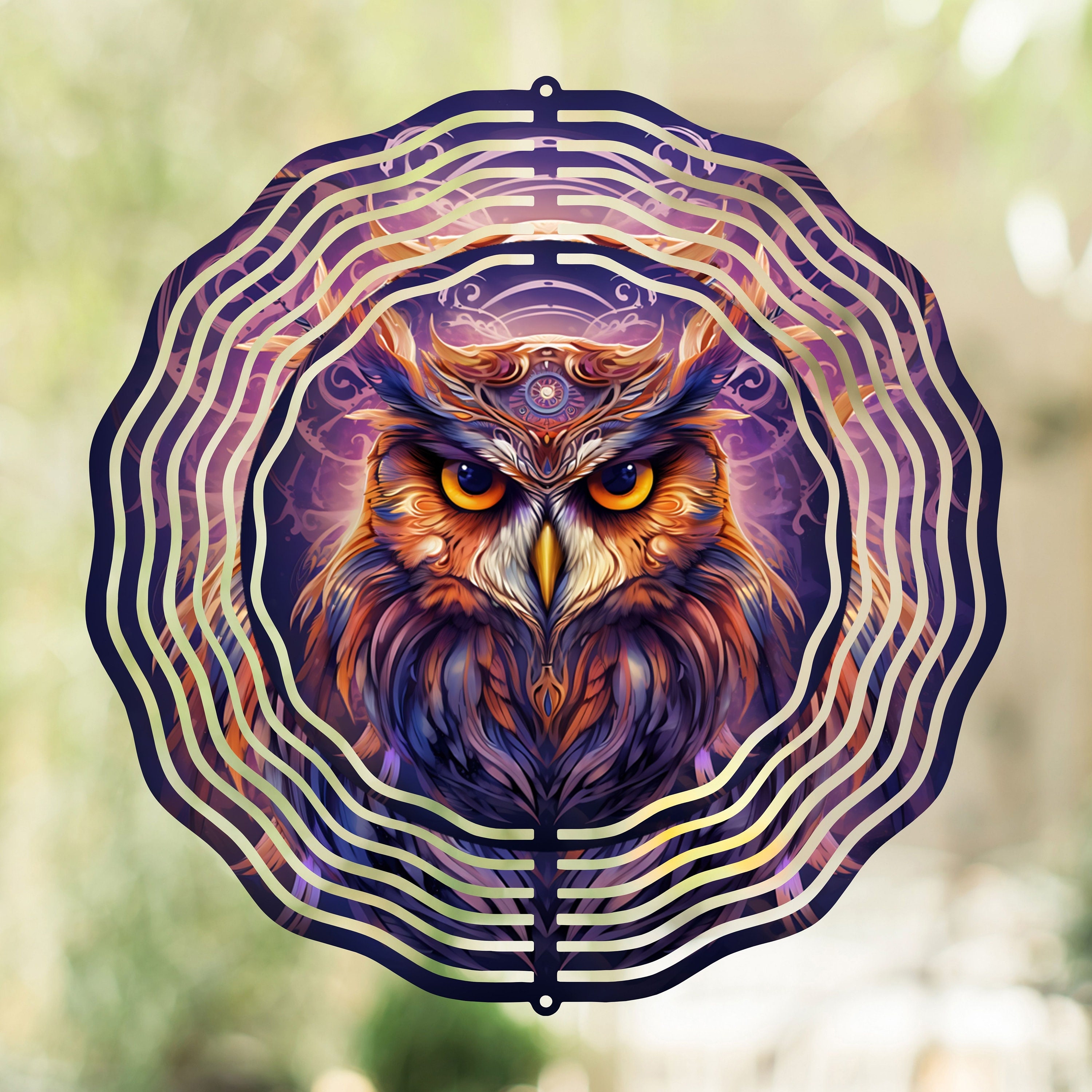 Owl Wind Spinner PNG, Stained Glass Design, Spring Floral Design ...