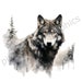 Wolf Clip Art Watercolor Gray Wolf PNG Gray Wolf Clipart Paper Crafts ...
