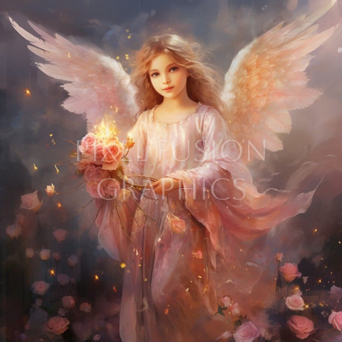 Pink Angels Ethereal Fantasy Clip Art 12 JPG High Quality Definition ...