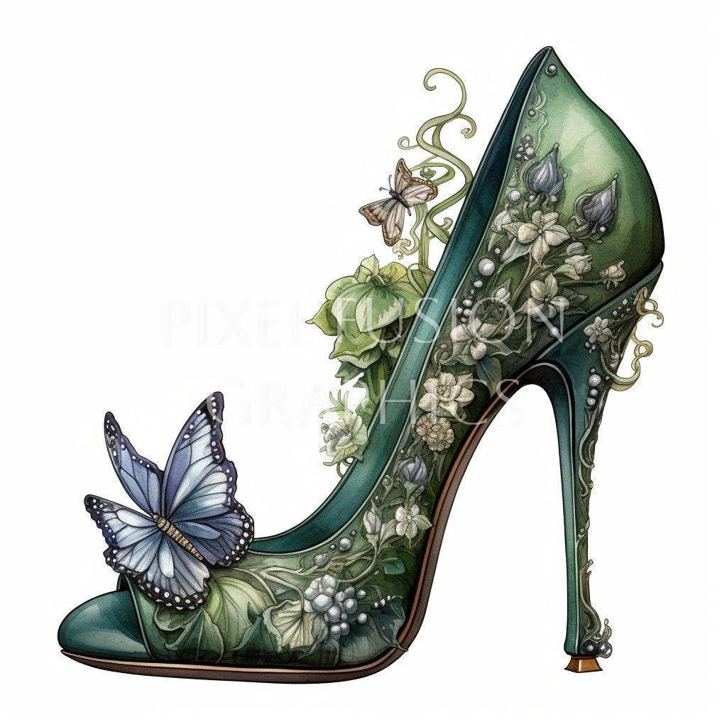 Women High Heels Clipart Fashion Shoes Watercolor 12 High Quality Pngs ...