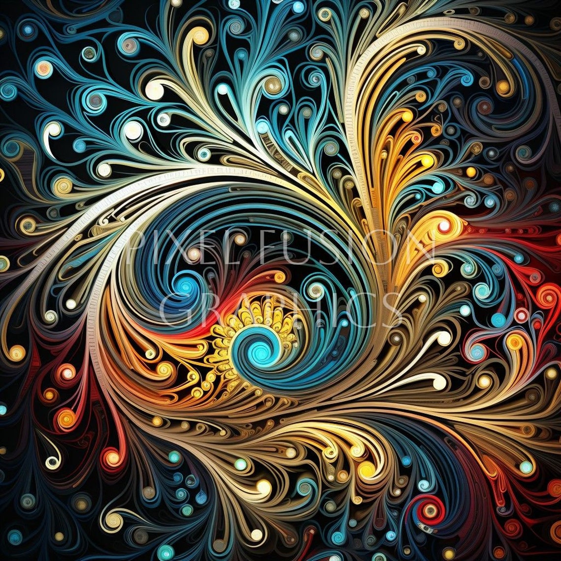 Fractal Clipart Images, 12 High Resolution, 300 DPI Instant Download ...