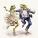 Dancing Frog Couples Watercolor Clip Art, High Quality Resolution, 300 ...