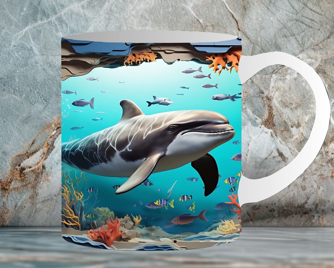 Orca Whale Mug Seamless 3D Wrap File 11oz 15oz Mugs High Quality ...