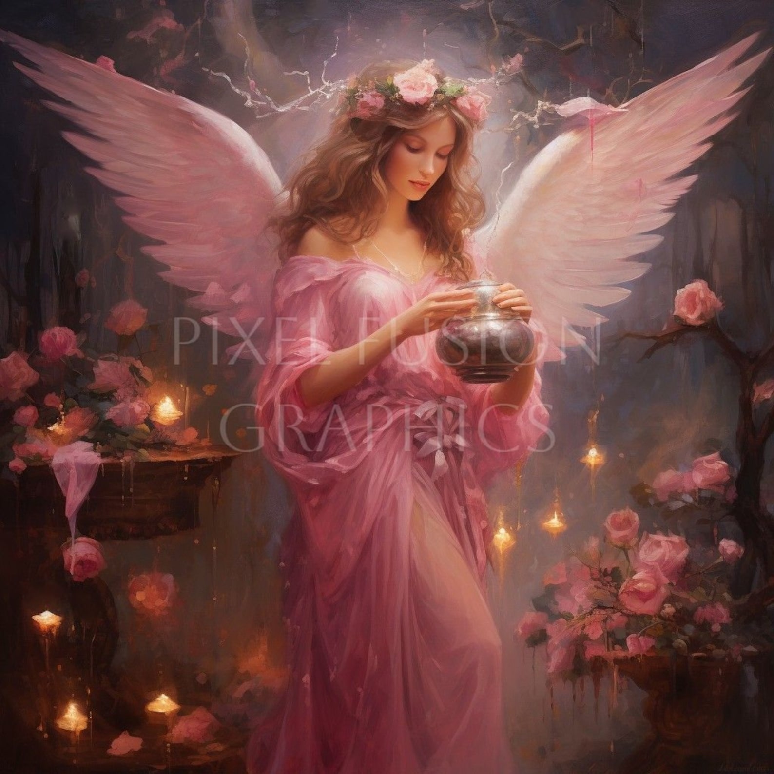 Pink Angels Ethereal Fantasy Clip Art 12 JPG High Quality Definition ...